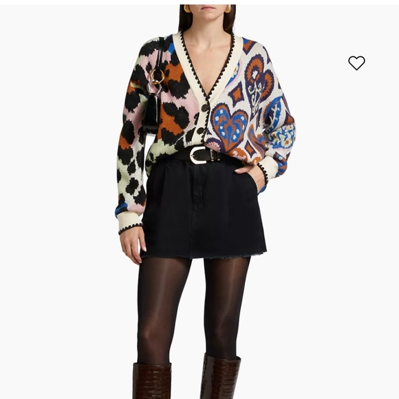 FARM Rio | Sweaters | Nwt Farm Rio Wool Blended Mixed Ikat Hearts Knit ...